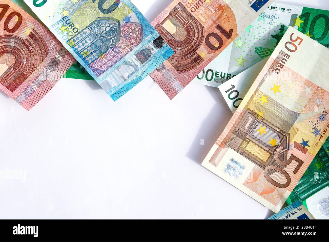Euro frame, Euro banknotes with copy space Stock Photo - Alamy