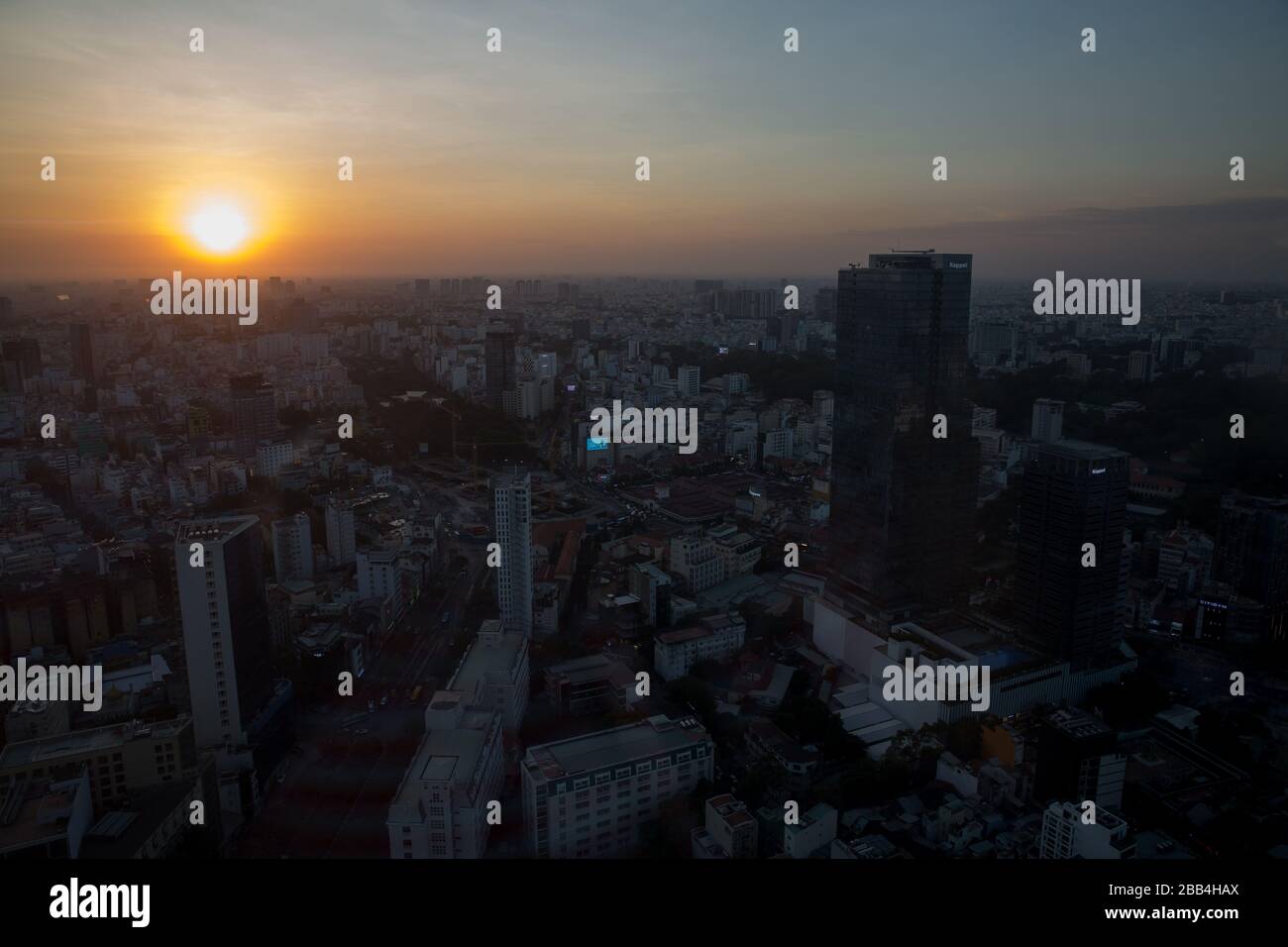 Sunset city views from the Bitexco Tower in Ho Chi Minh City Stock ...