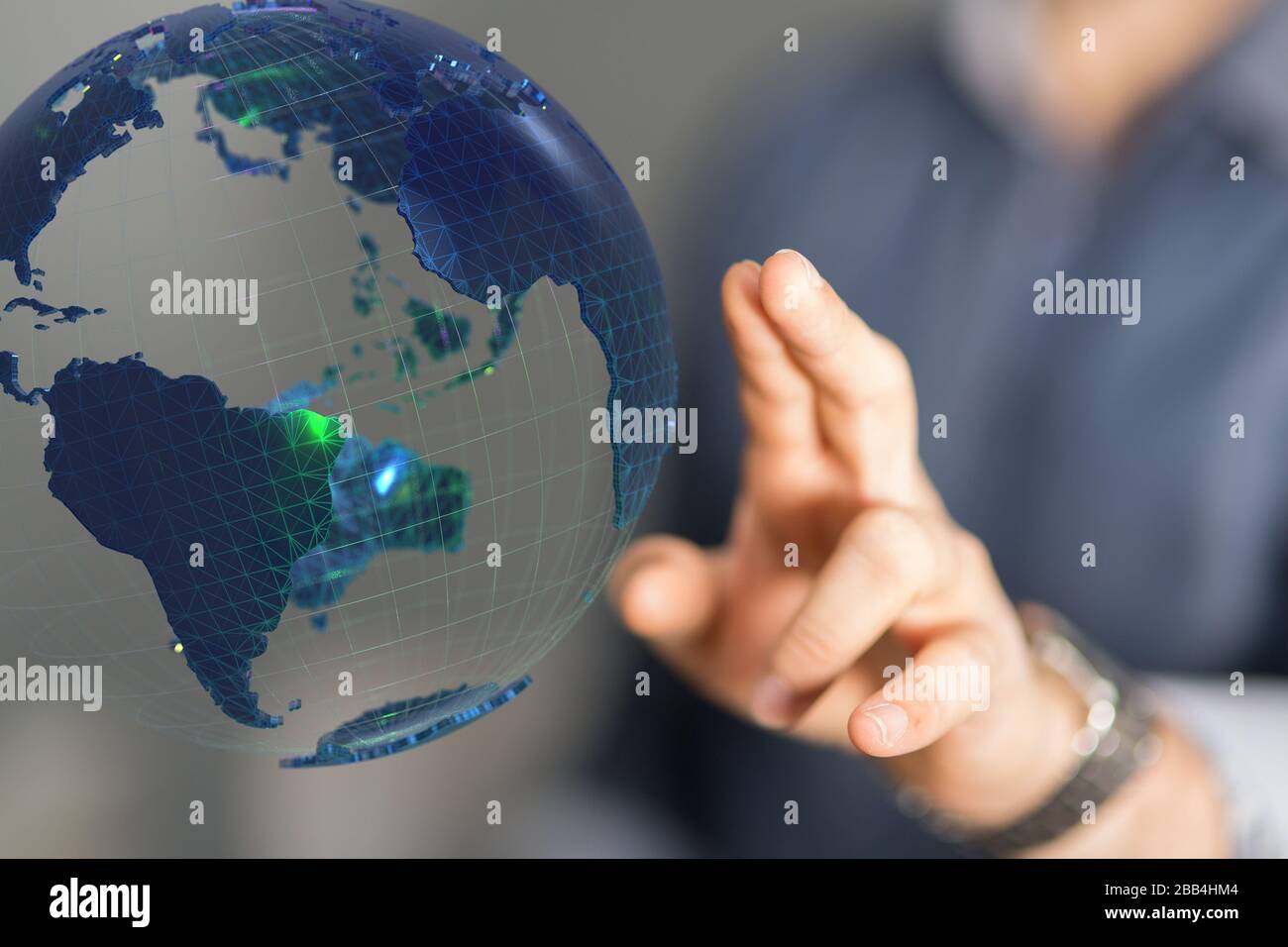 A digital earth connection concept 3d Stock Photo - Alamy