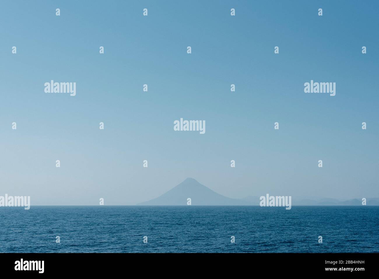 Mount Kaimon volcano viewed from a ferry in Kagoshima, Japan Stock ...