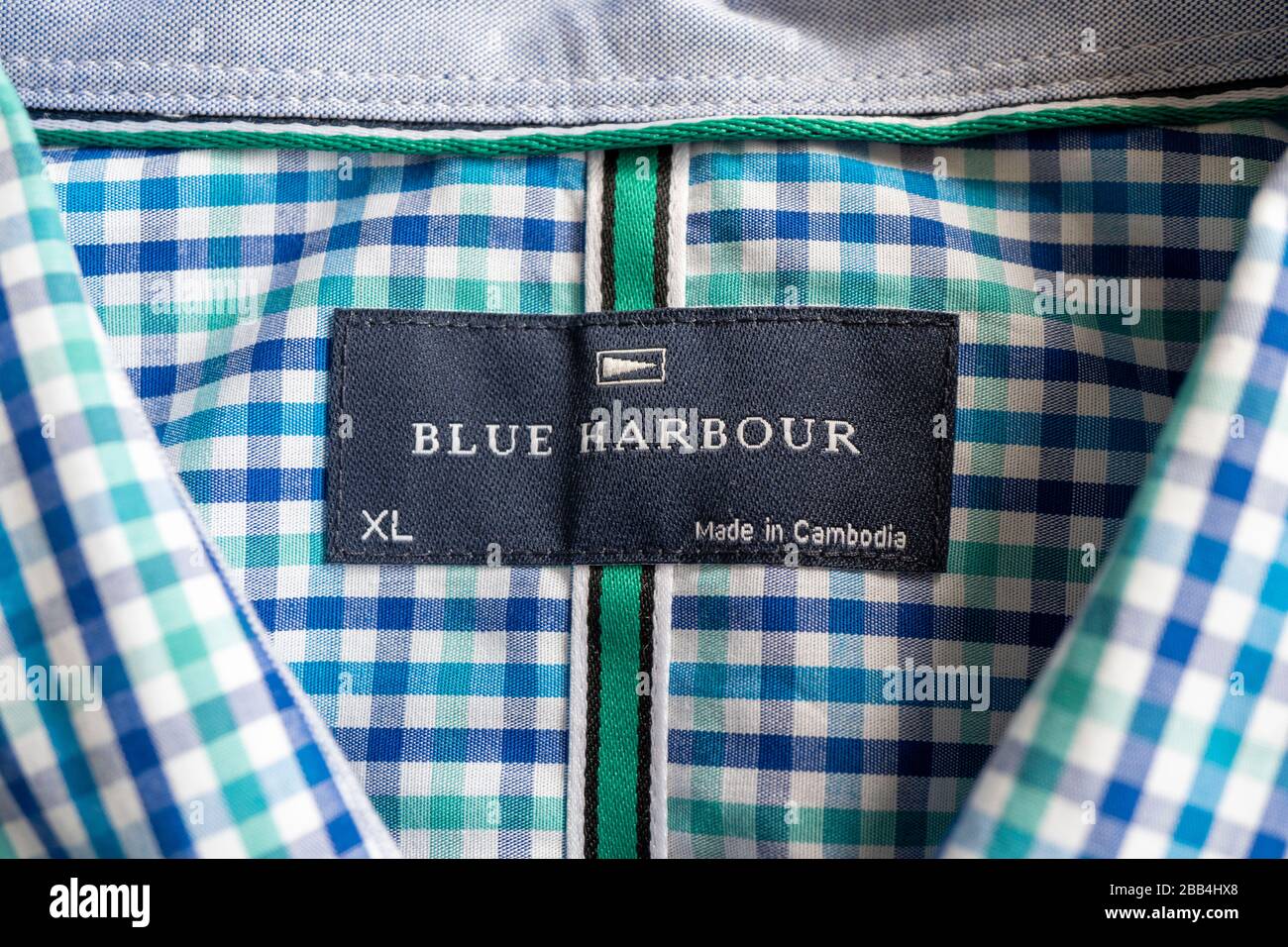 Blue Harbour label Stock Photo - Alamy