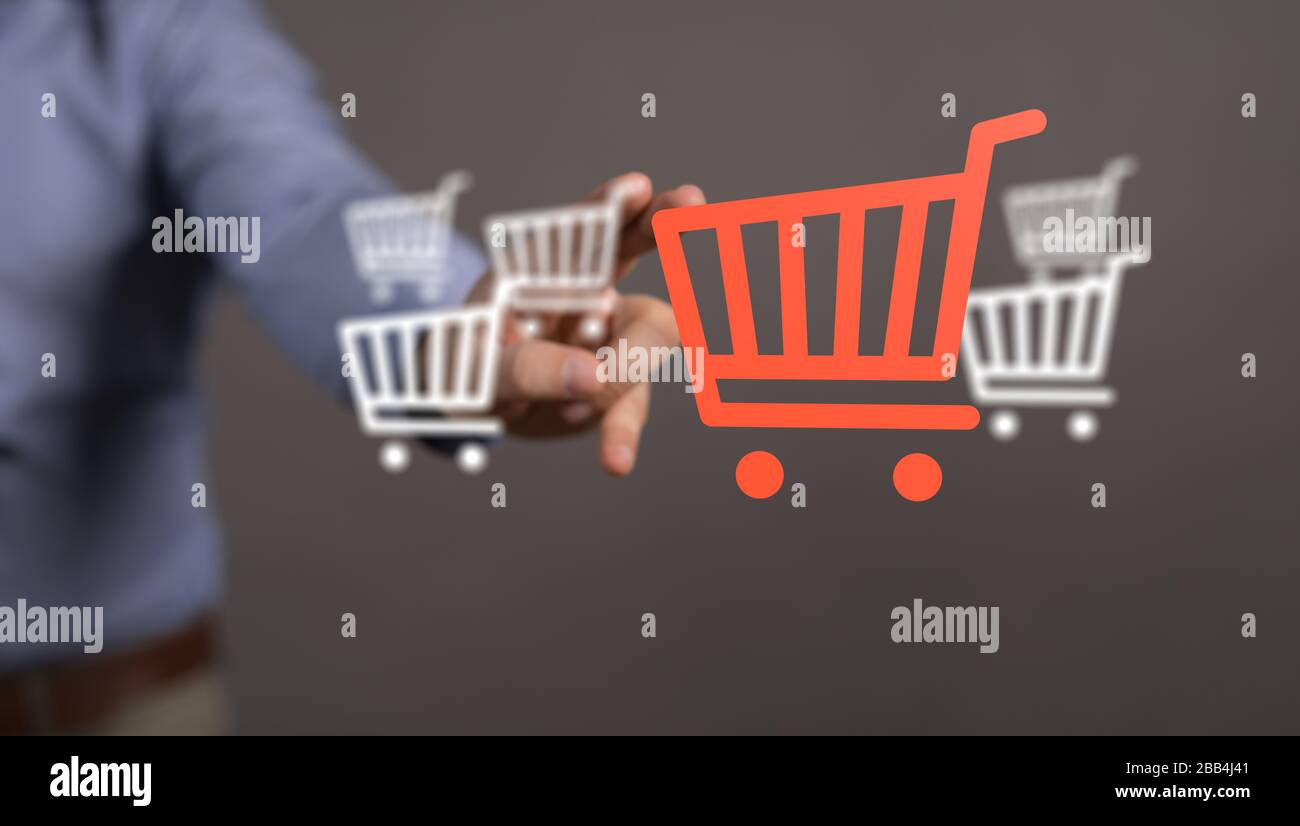 A Shopping cart as part of the network in hand . The concept of ...