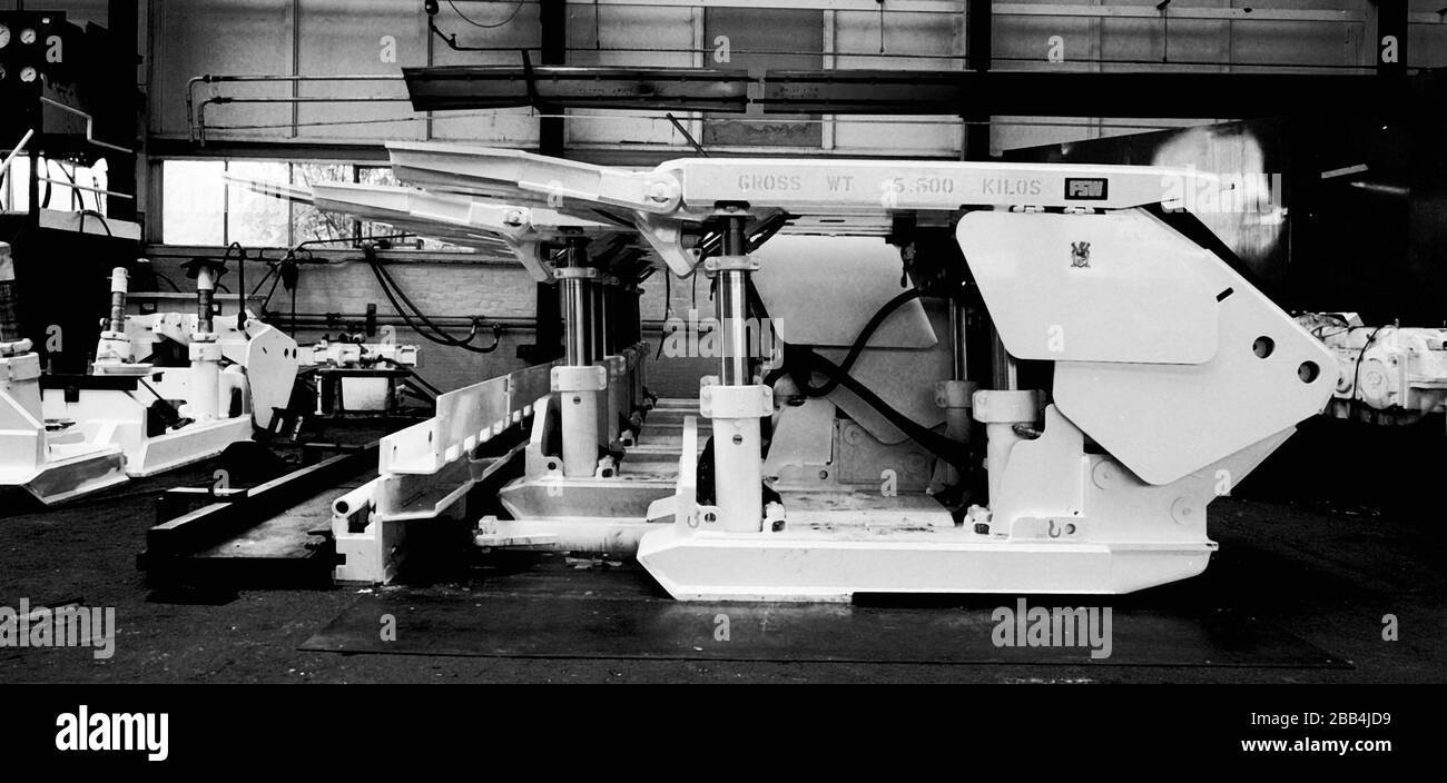 Underground hydraulic pit props for the mining industry Black and White ...