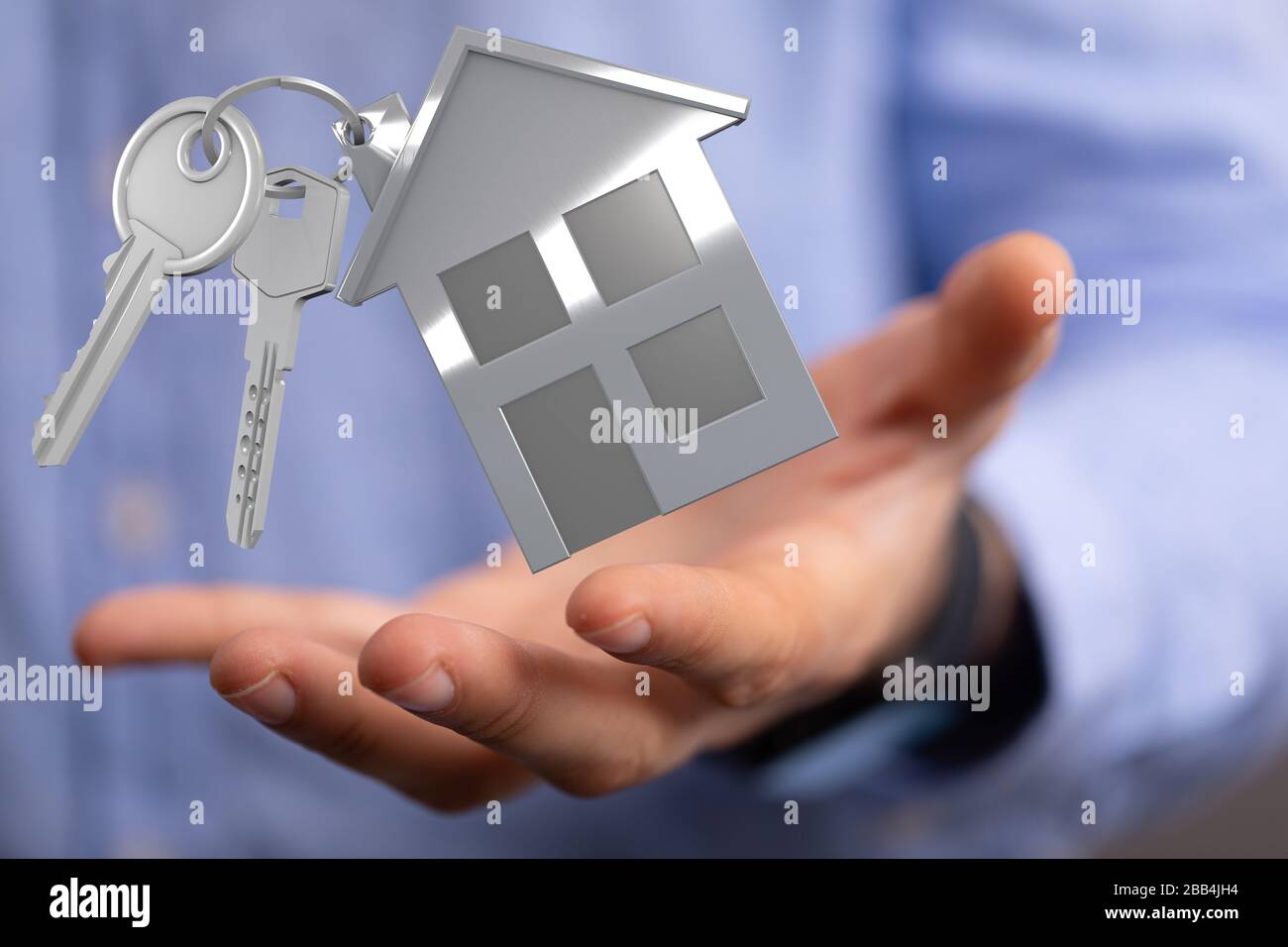 A Real Estate Agent house hand concept Stock Photo - Alamy