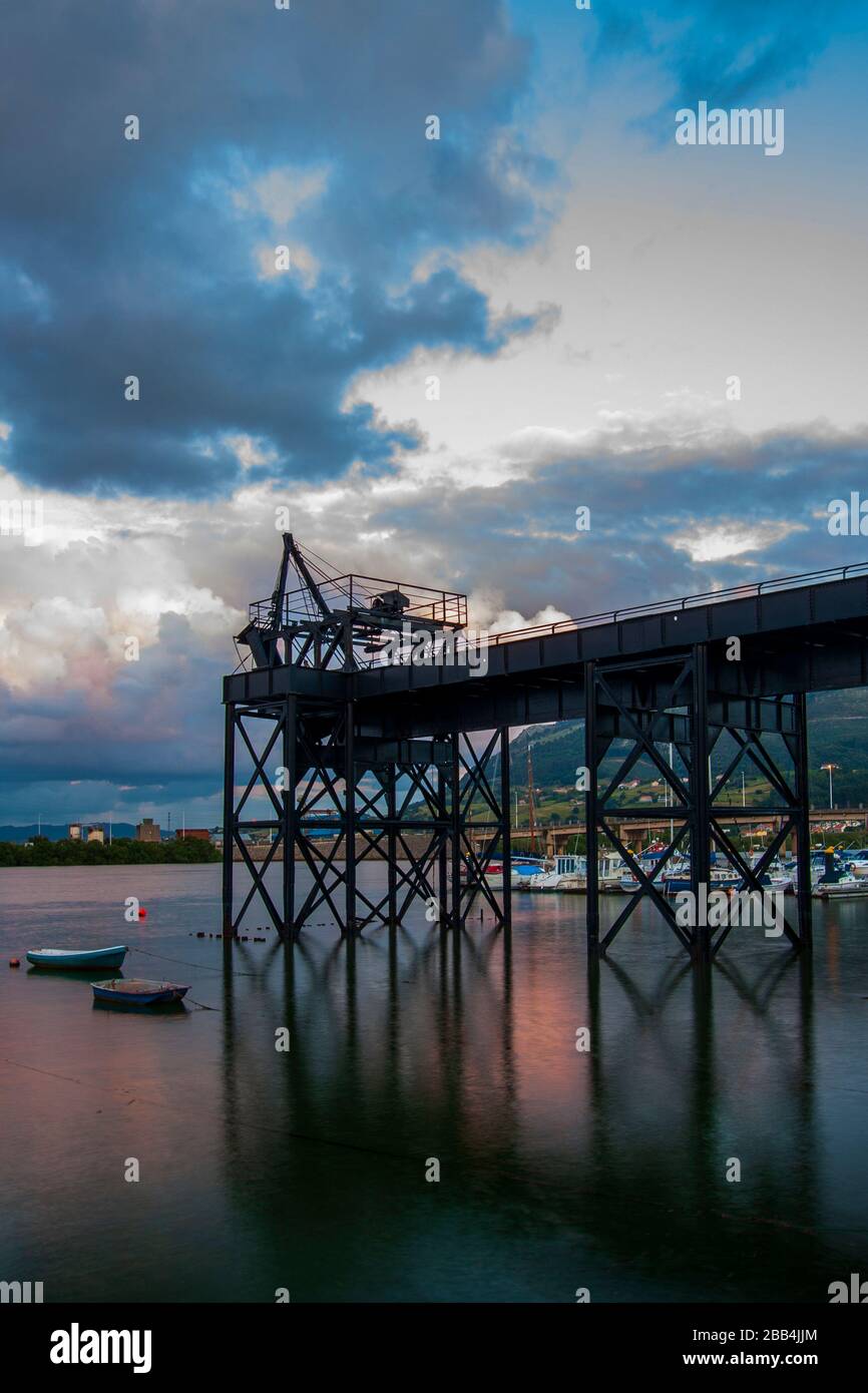 Old mining dock and shipyard. El Astillero, Cantabria Stock Photo - Alamy