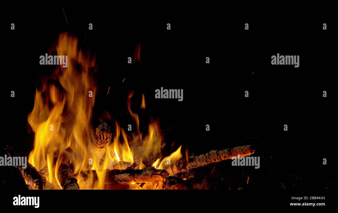 Fire in nature. Bokeh from the fire. Bokeh from the fire. Blurred ...