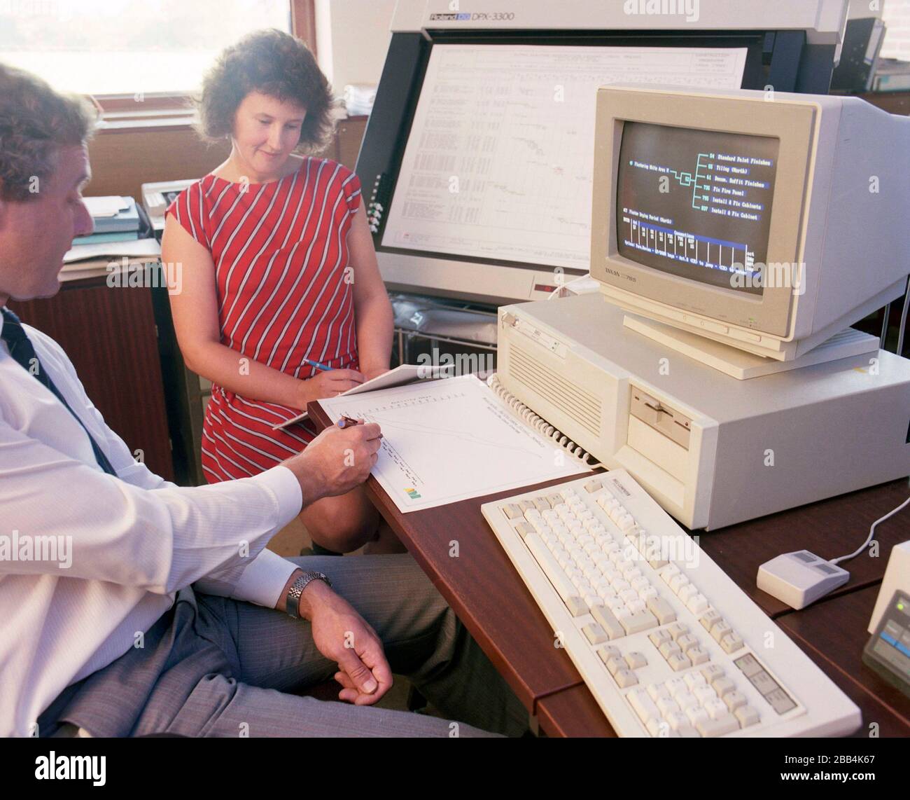 Computer training in 1992, UK office Stock Photo - Alamy