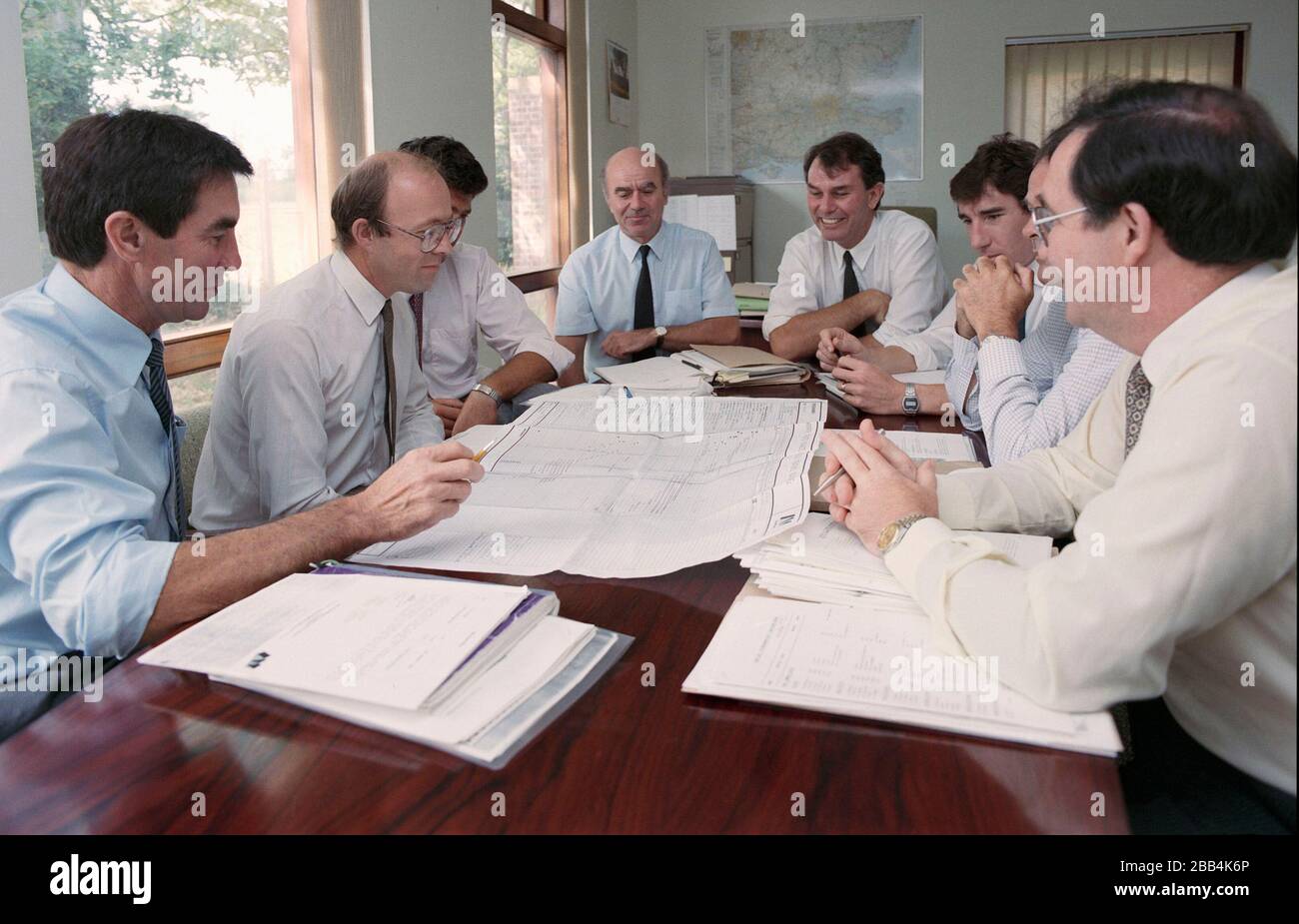 Office meeting in 1992, UK Stock Photo - Alamy