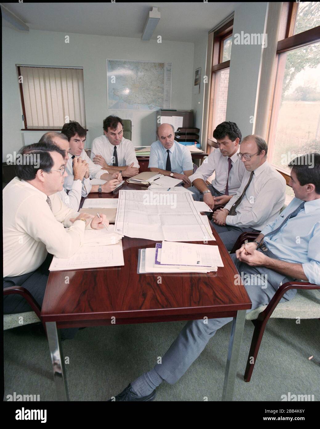 Office meeting in 1992, UK Stock Photo - Alamy
