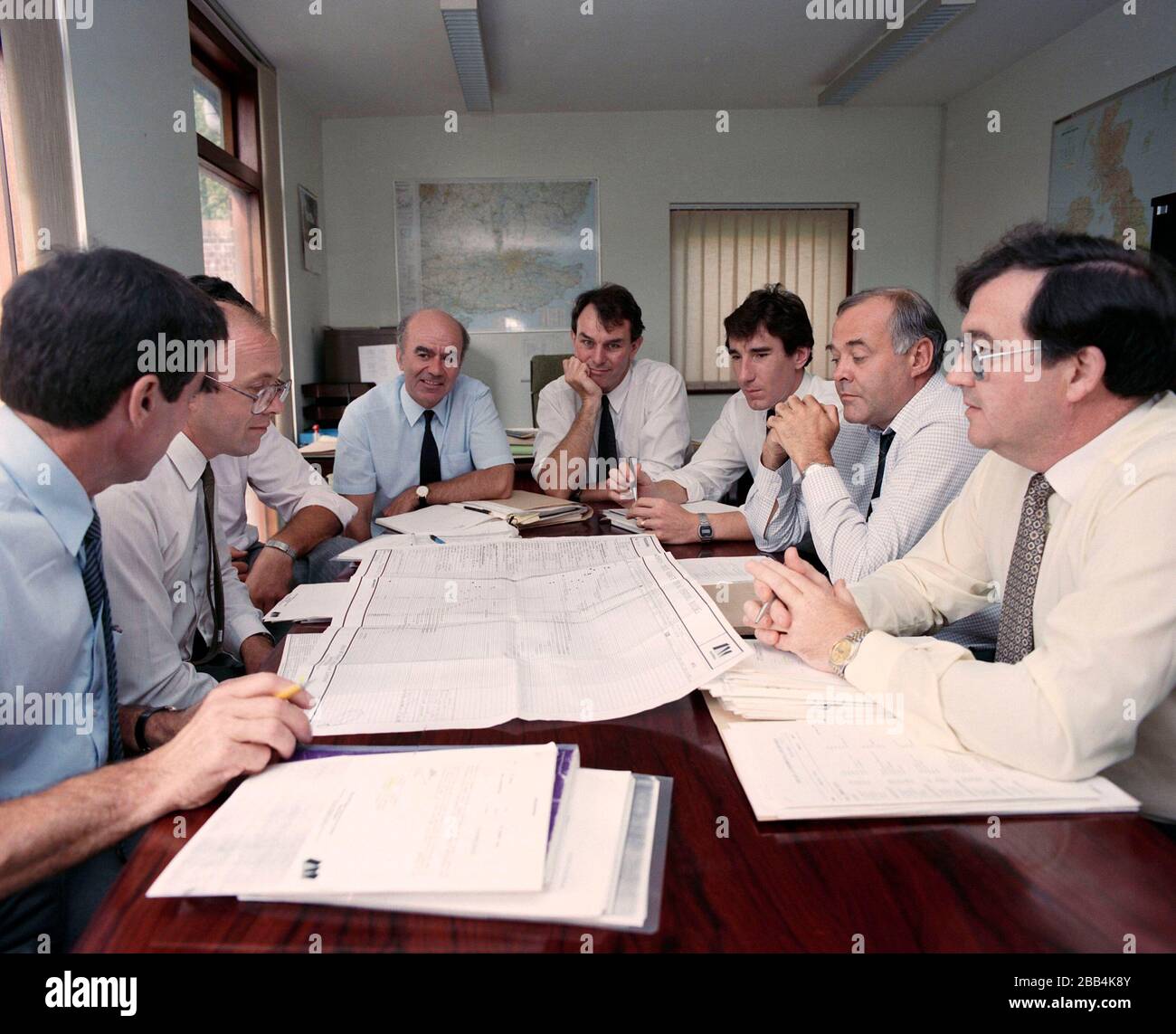 Office meeting in 1992, UK Stock Photo - Alamy