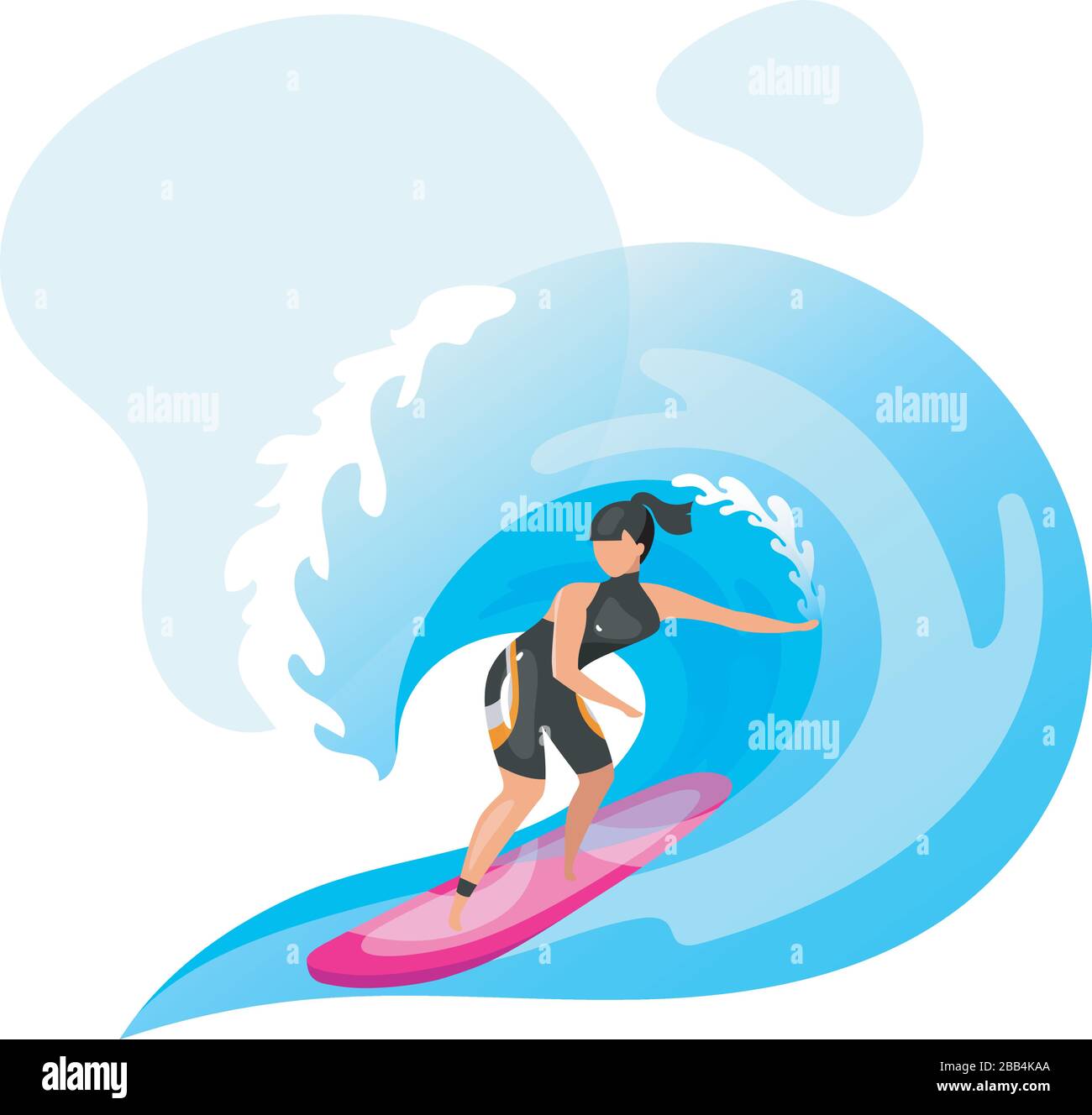Surfing flat vector illustration Stock Vector Image & Art - Alamy