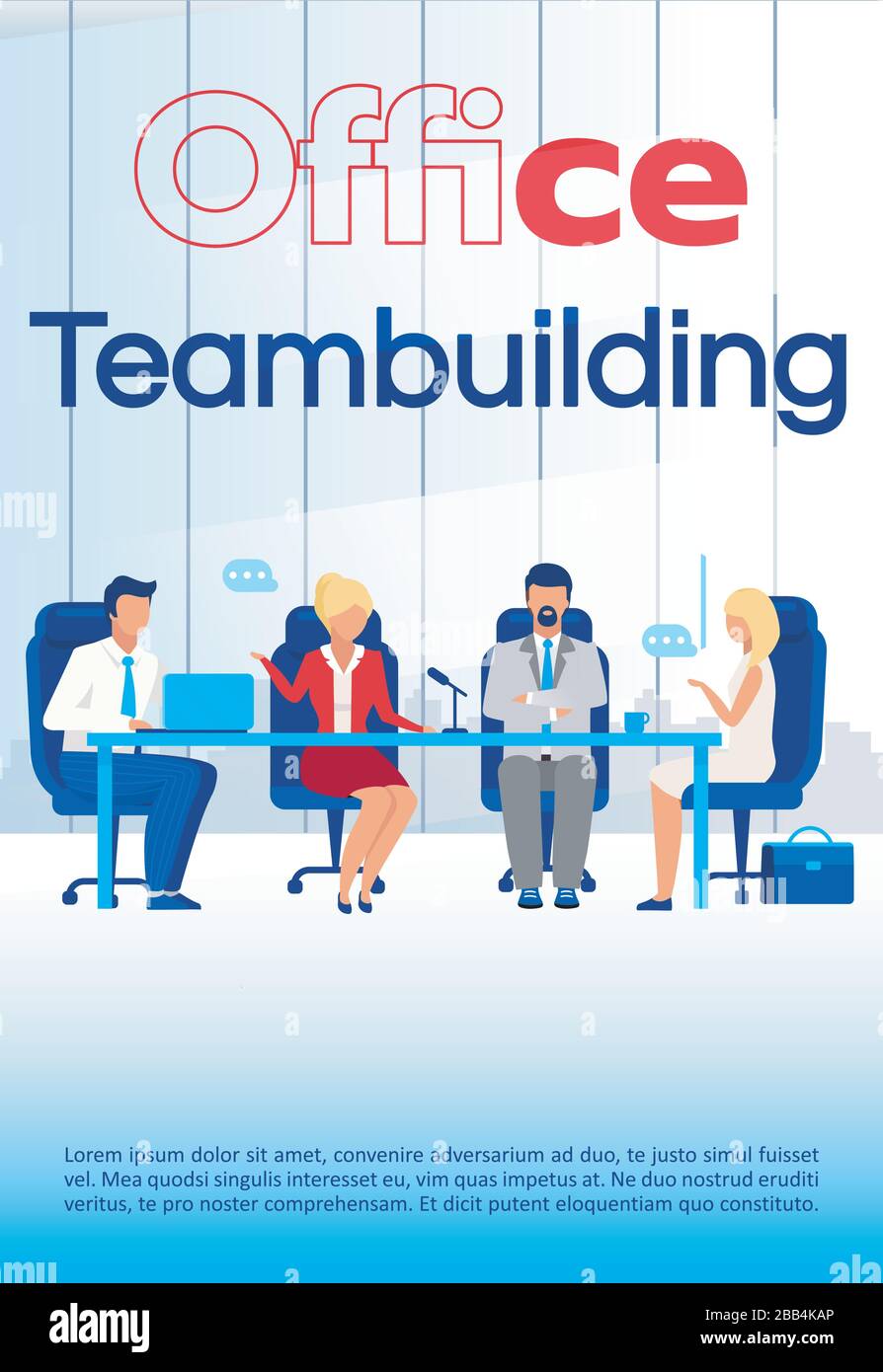 Office team building brochure template Stock Vector Image & Art - Alamy