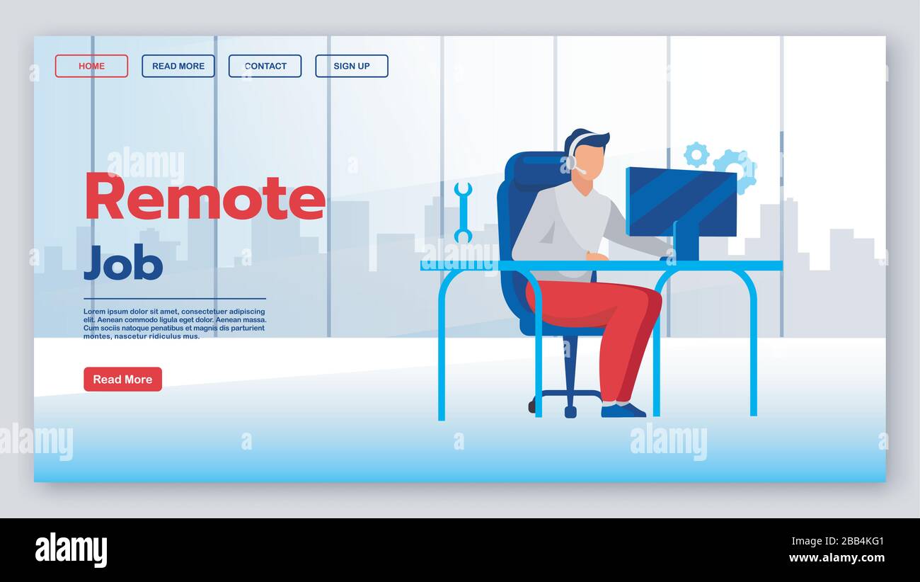 Remote job landing page vector template Stock Vector Image & Art - Alamy