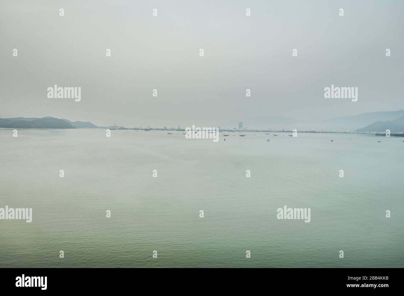 Beautiful landscape view from Thi Nai bridge, Quy Nhon, Binh Dinh Stock ...