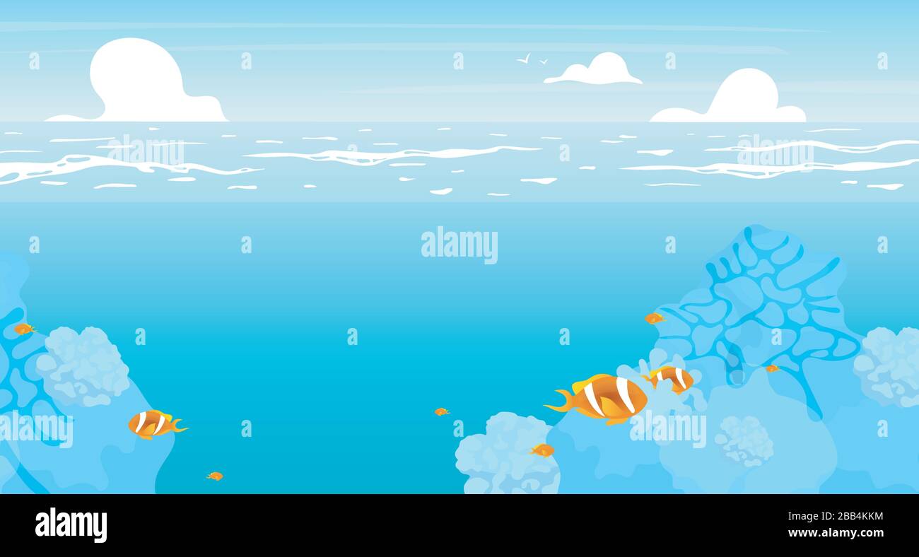 Underwater flat flat vector illustration Stock Vector Image & Art - Alamy