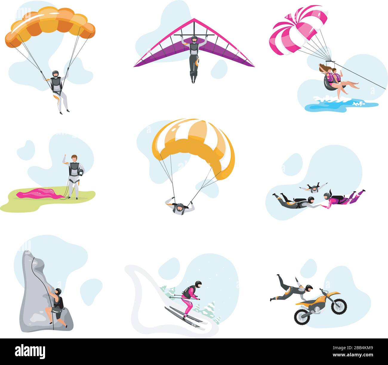 Extreme sport flat vector illustrations set Stock Vector Image & Art ...