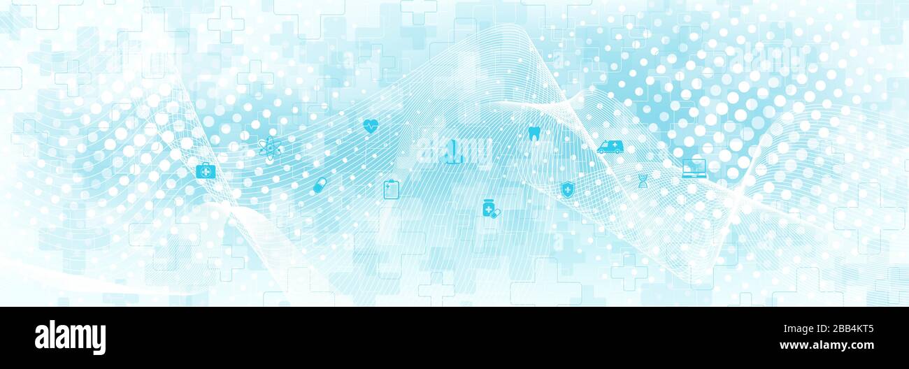 Abstract medical and science healthcare blue banner design template ...