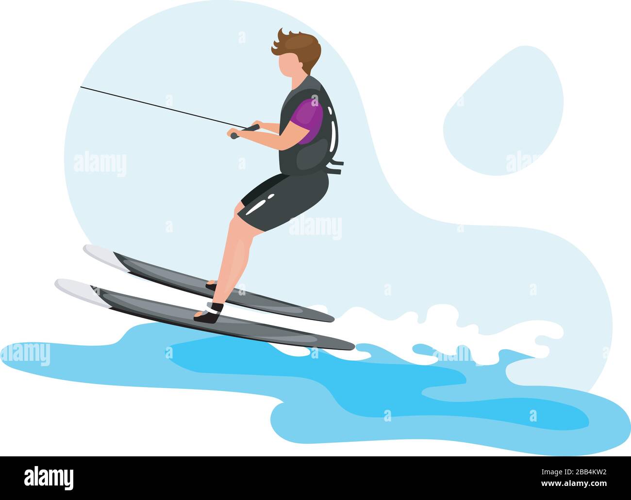 Waterskiing flat vector illustration Stock Vector Image & Art - Alamy