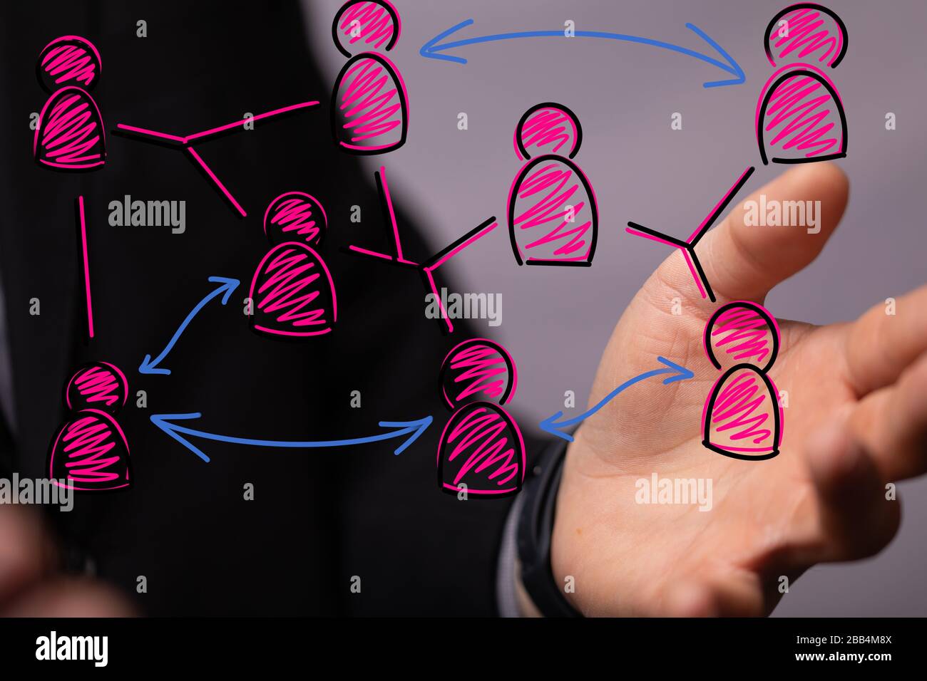 A group of people talking in social network Stock Photo - Alamy