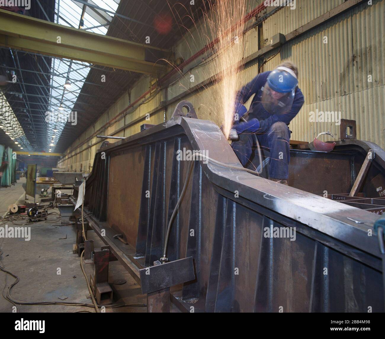 Heavy engineering working in 1992 at railway factory, Horbury ...