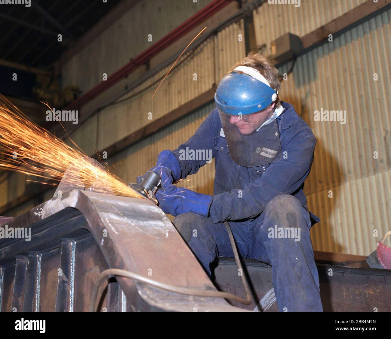 Heavy engineering working in 1992 at railway factory, Horbury ...