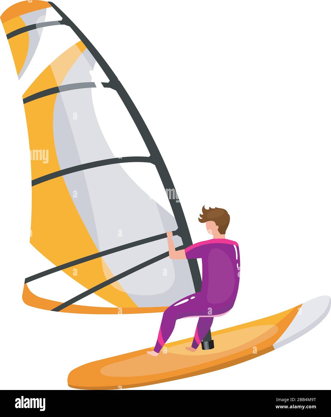 Windsurfing flat vector illustration Stock Vector Image & Art - Alamy