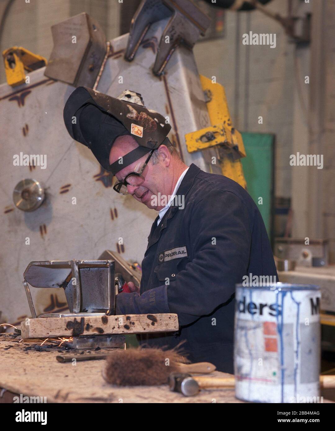 Heavy engineering working in 1992 at railway factory, Horbury ...