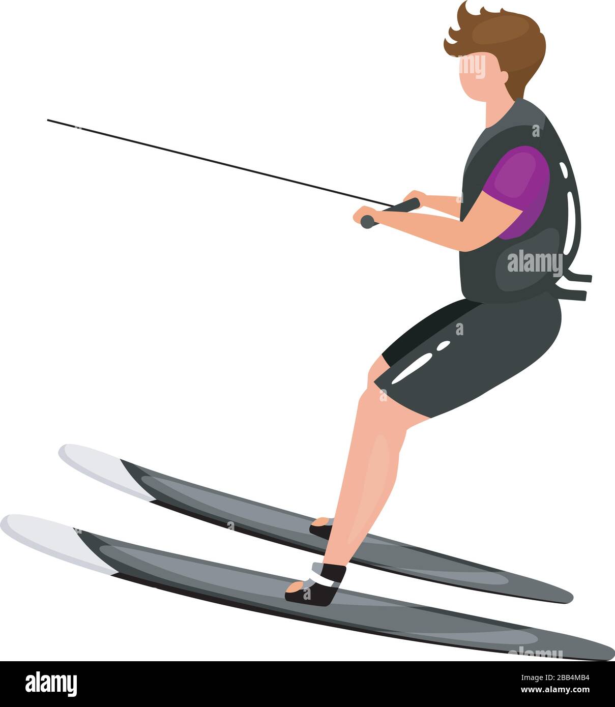 Waterskiing flat vector illustration Stock Vector Image & Art - Alamy