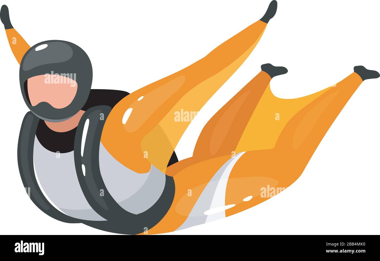 Wingsuit flying flat vector illustration Stock Vector Image & Art - Alamy