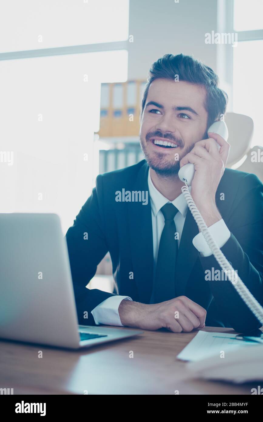 Handsome man having emotional conversation hi-res stock photography and ...