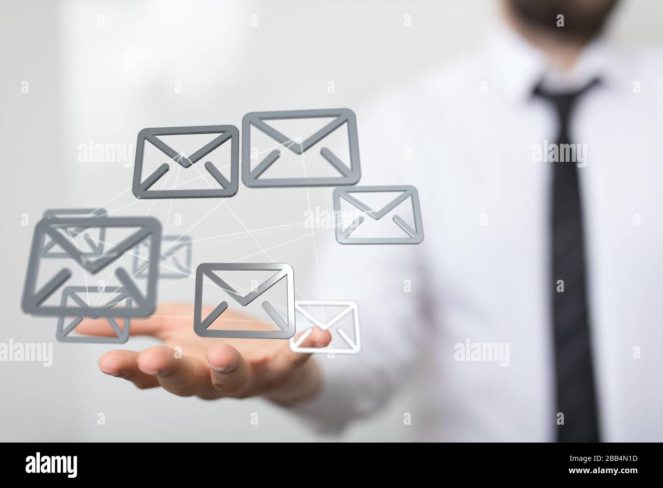 A Hand with an email icon 3d Stock Photo - Alamy