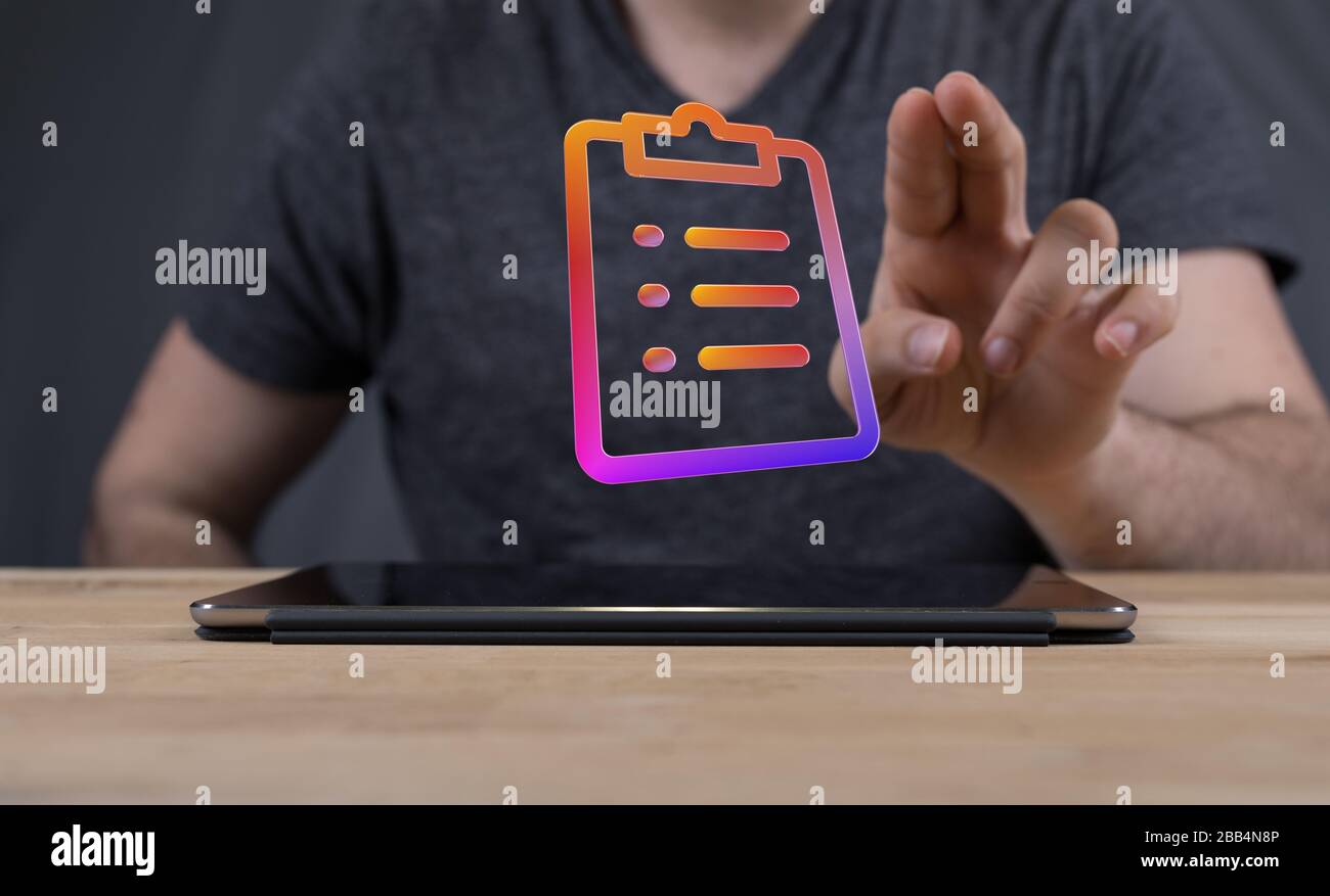 A ticking check box. check boxes cloud Stock Photo - Alamy