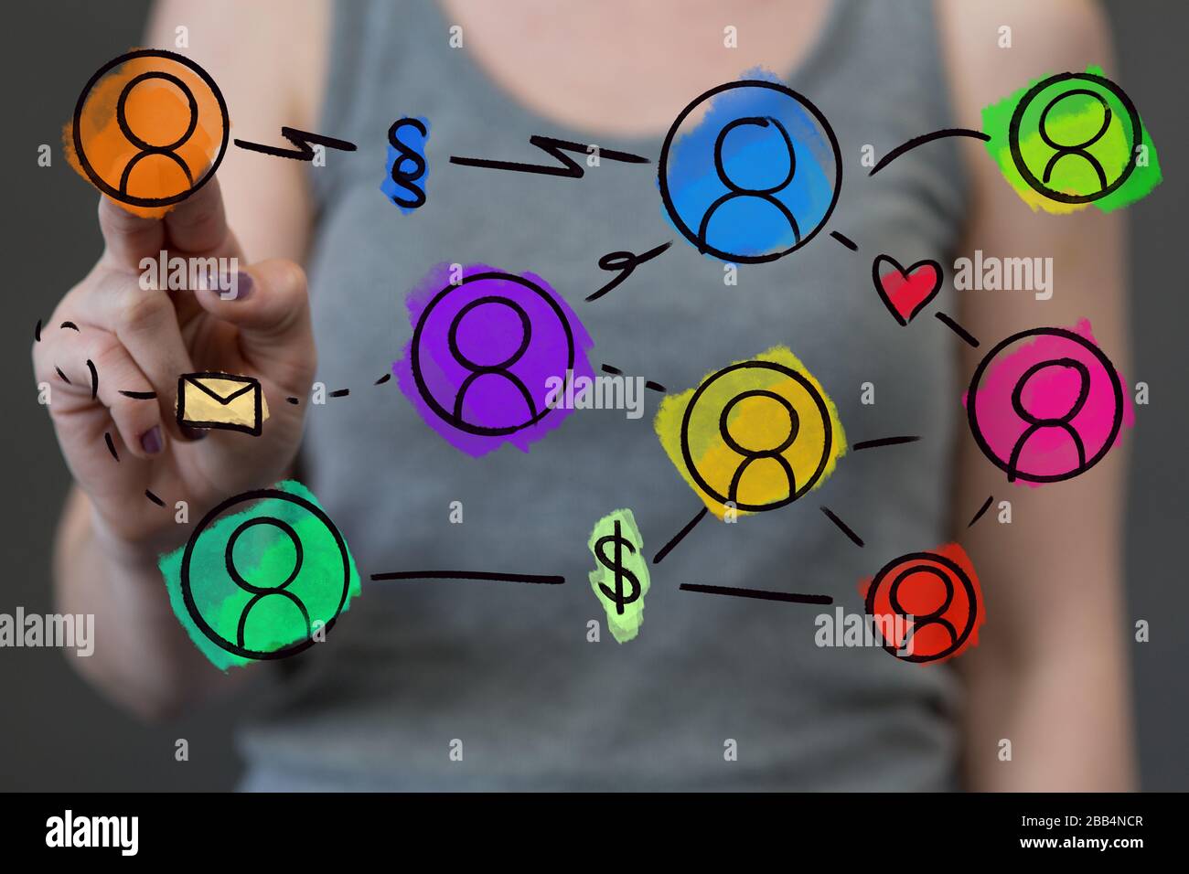 A team work connection digital concept Stock Photo - Alamy