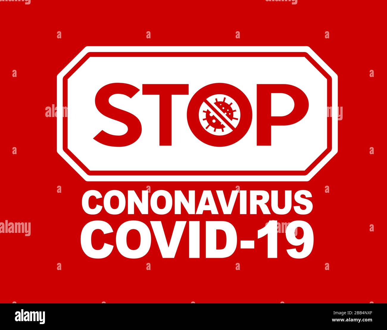 The vector red font bold stop COVID-19 coronavirus sign words and icon ...