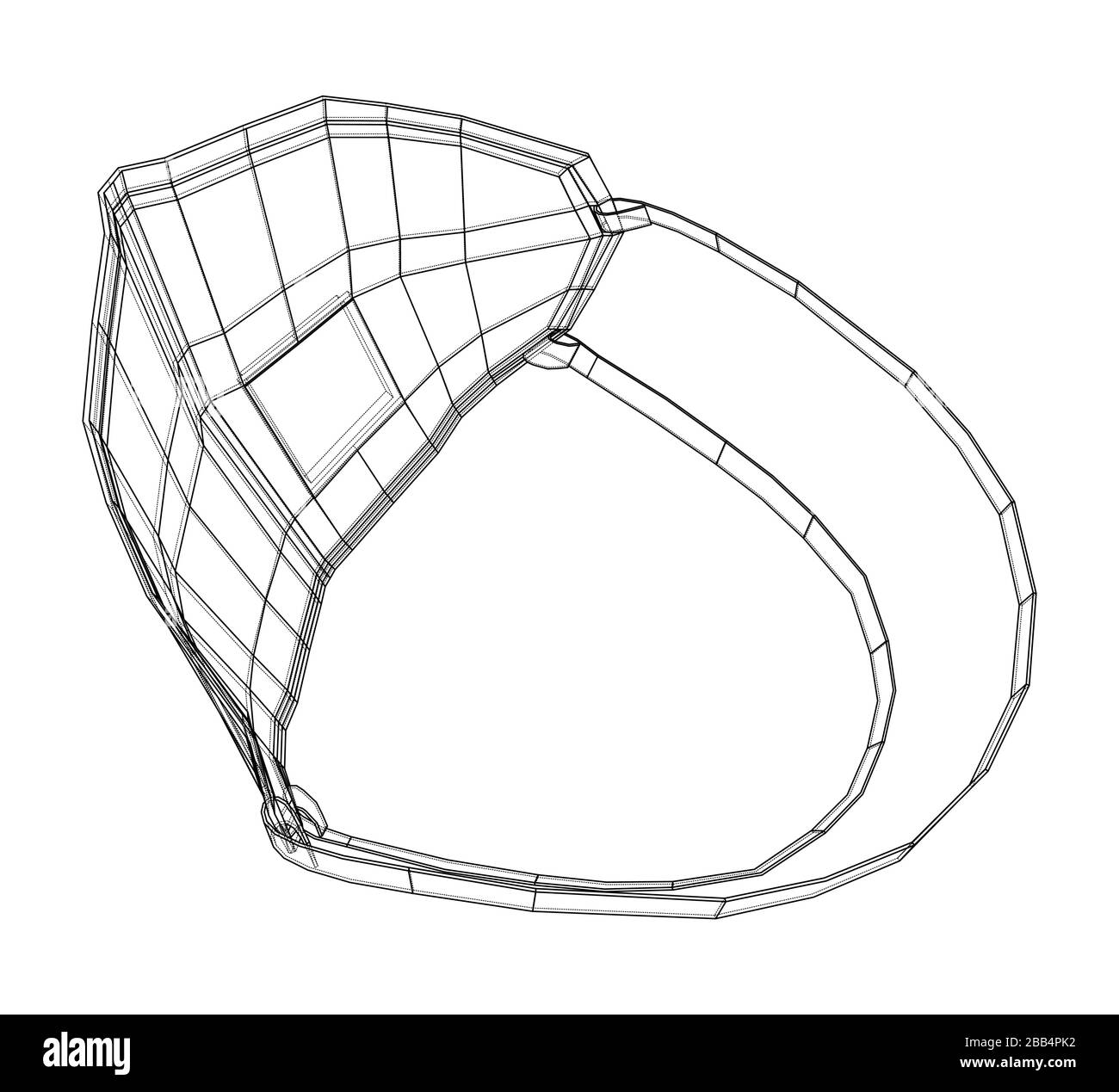 Medical surgical mask. Blueprint style. Vector rendering from 3D model ...