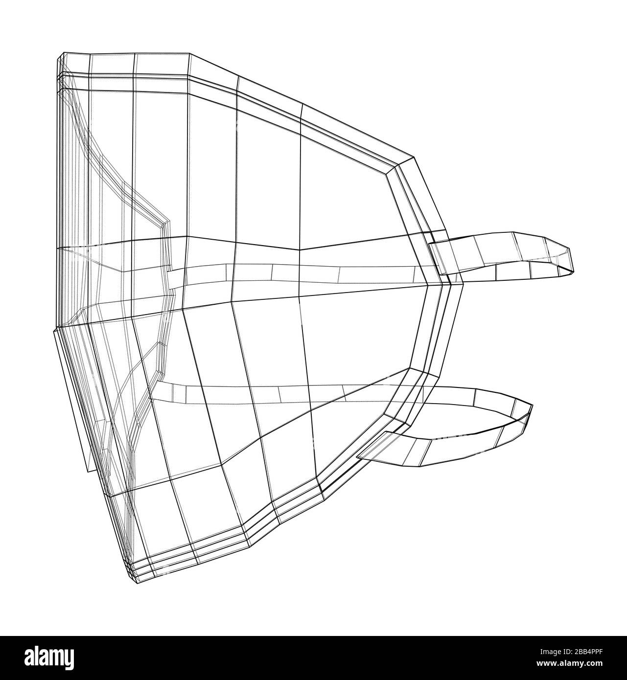 Medical surgical mask. Blueprint style. Vector rendering from 3D model ...
