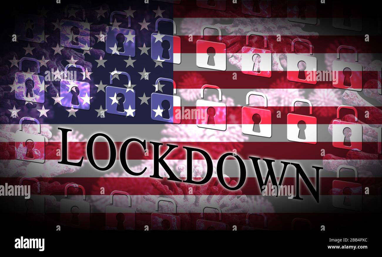 USA lockdown or shutdown from ncov epidemic outbreak. Covid 19 American ...