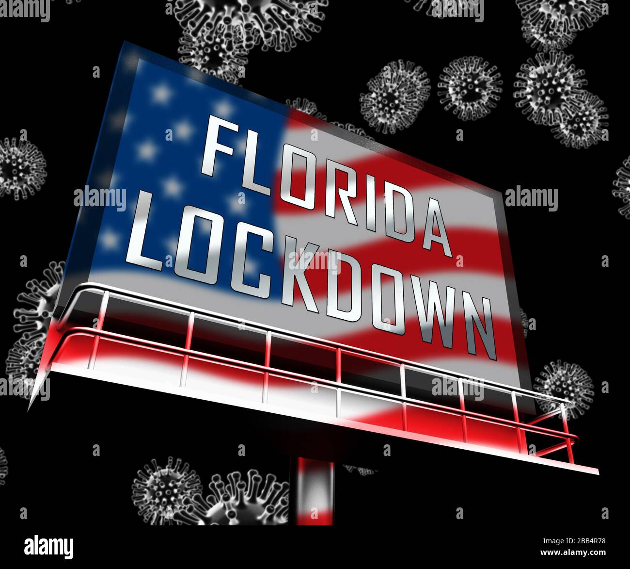 Florida lockdown means confinement from coronavirus covid-19. Miami ...