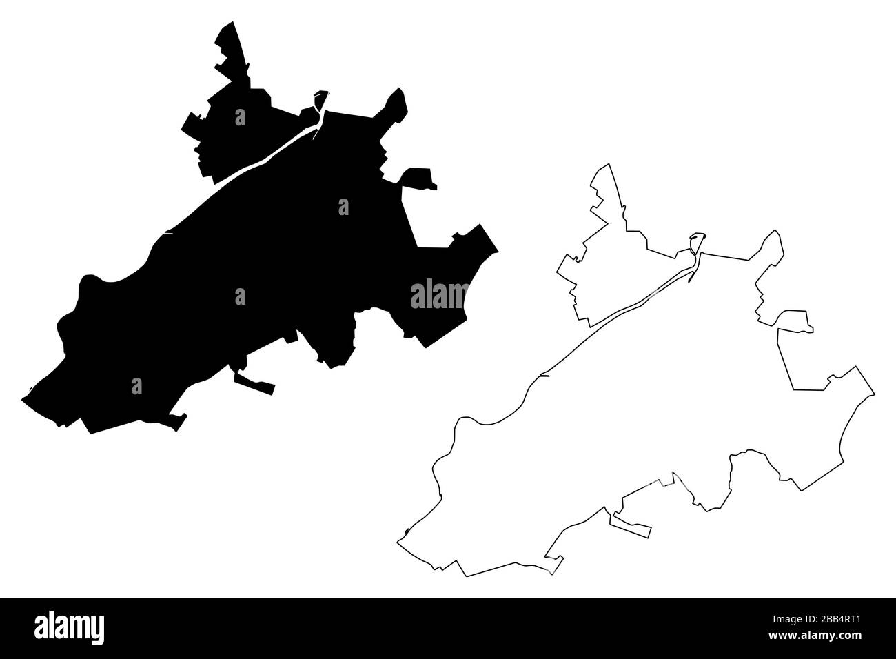 Targu Mures City (Republic of Romania, Mures County) map vector ...