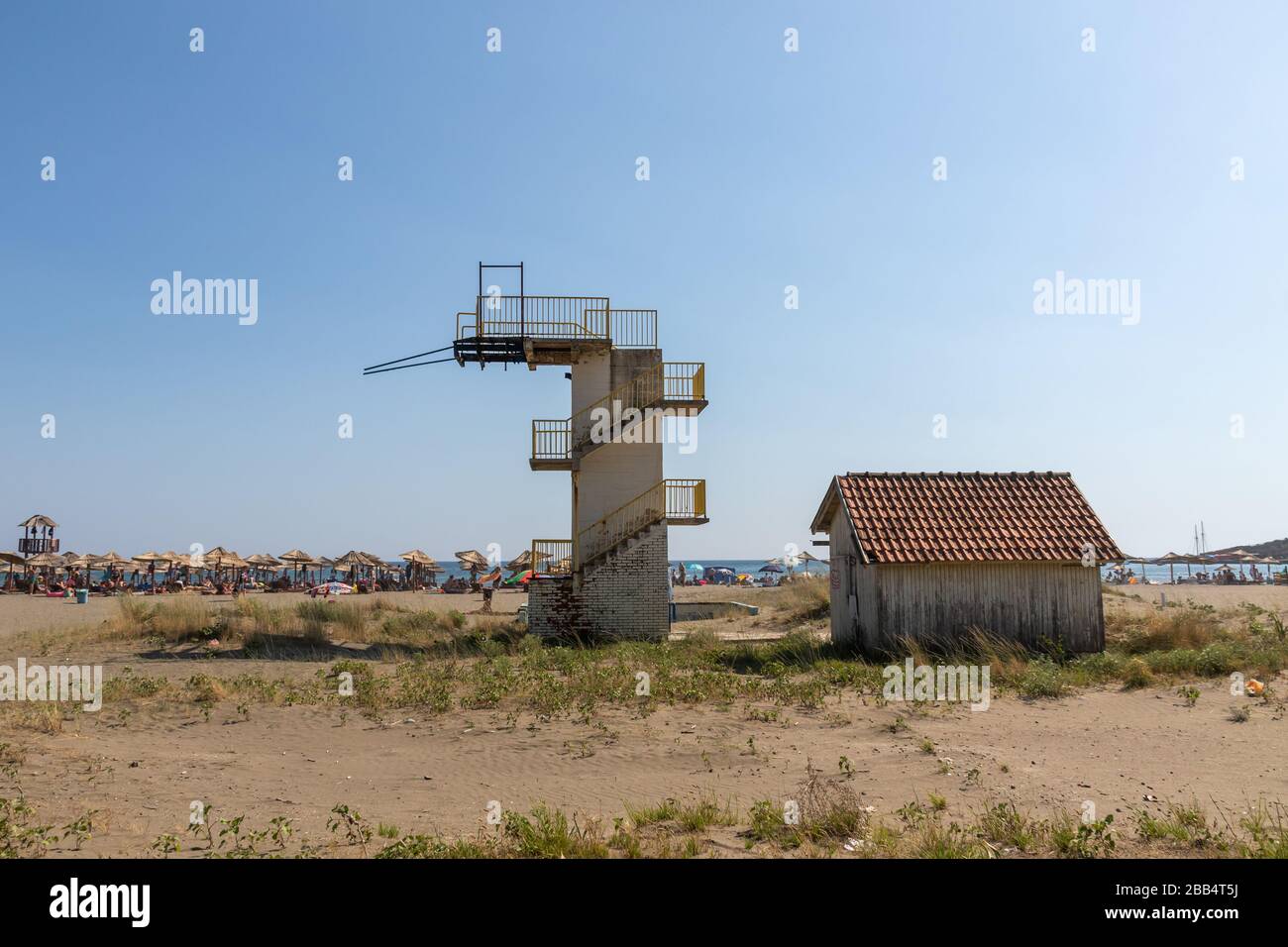 Old swimming pool diving board hi-res stock photography and images - Alamy