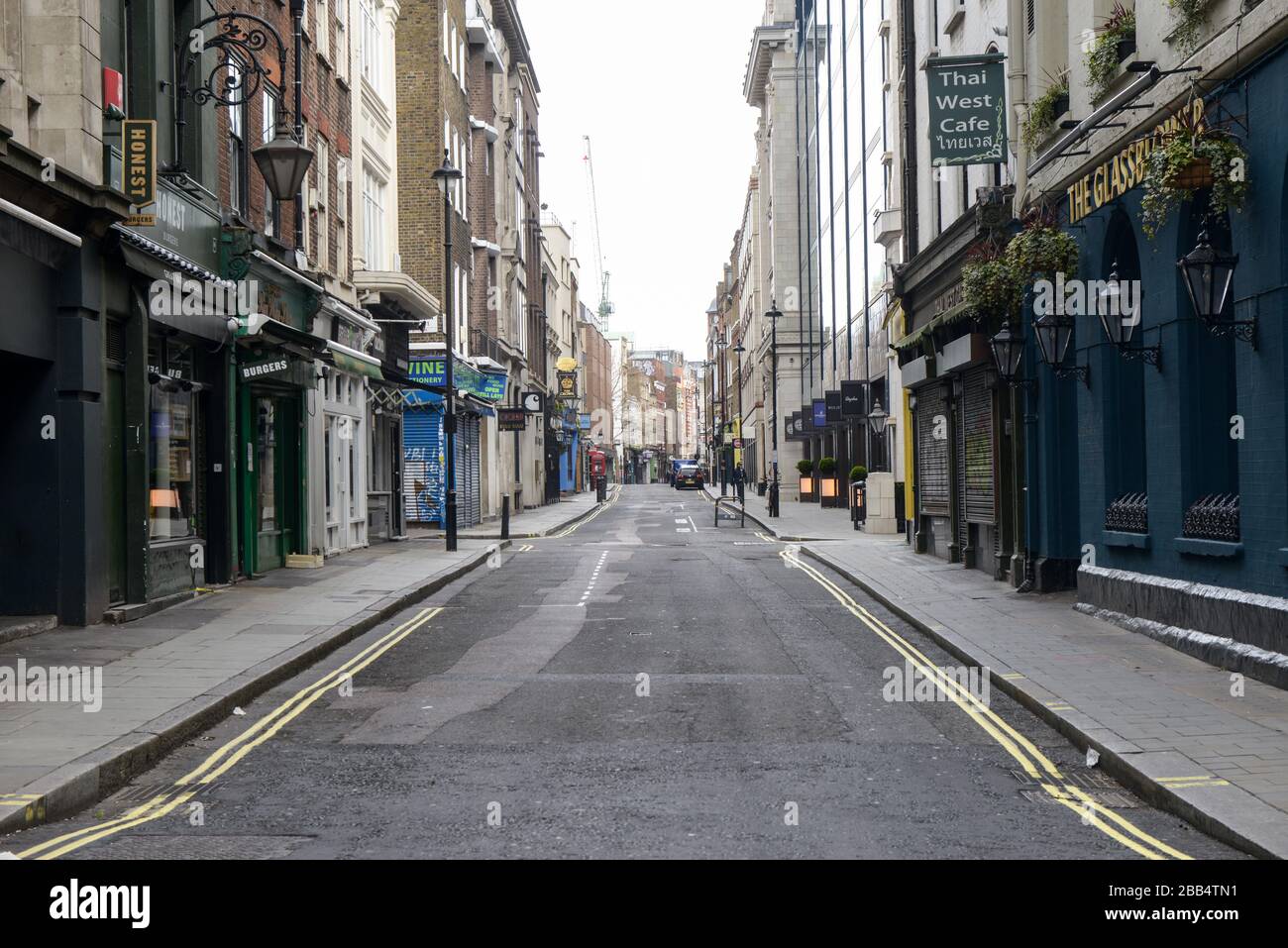 London, Corona Virus days, empty street Soho Stock Photo - Alamy