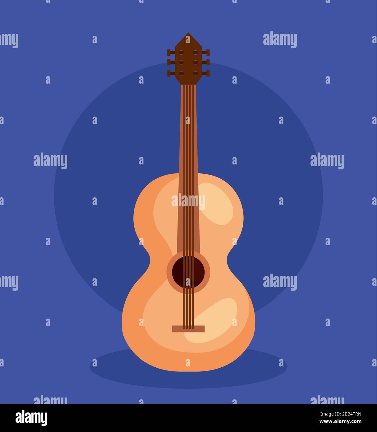 guitar instrument musical in blue background Stock Vector Image & Art ...