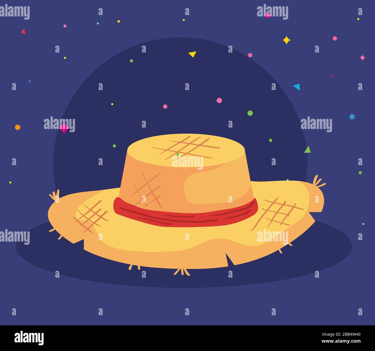 hat wicker with ribbon icons Stock Vector Image & Art - Alamy