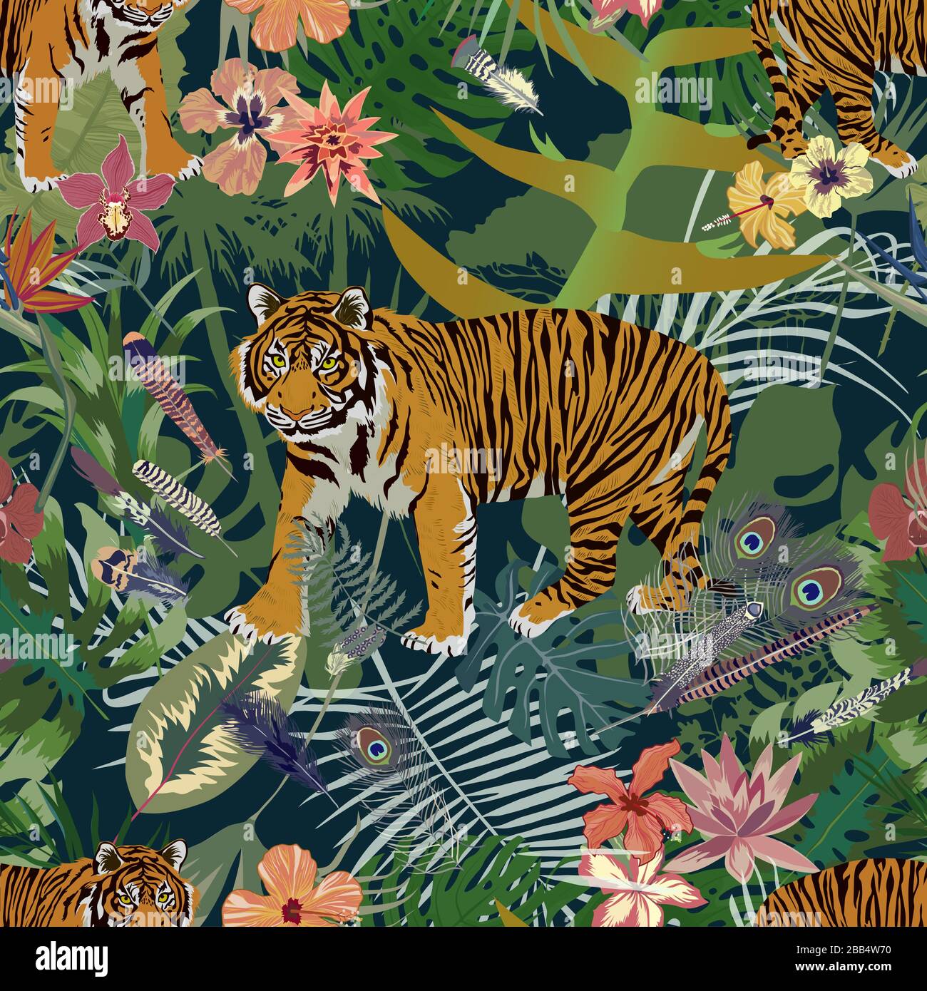 Tiger india green Stock Vector Images - Alamy