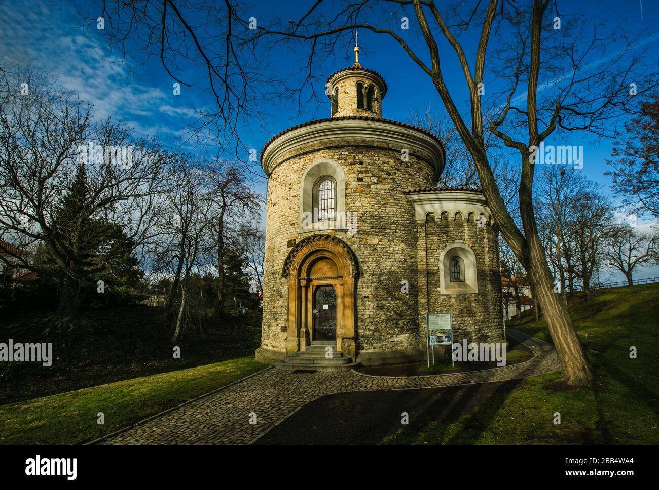 Prague, Czech Republic / Europe - January 16 2019: Medieval rotunda of ...