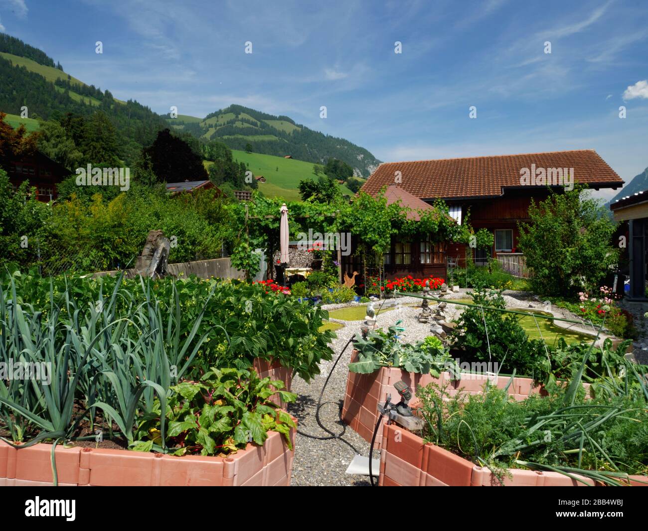 A garden in Erlenbach-im-Simmental, Switzerland. The village was the ...