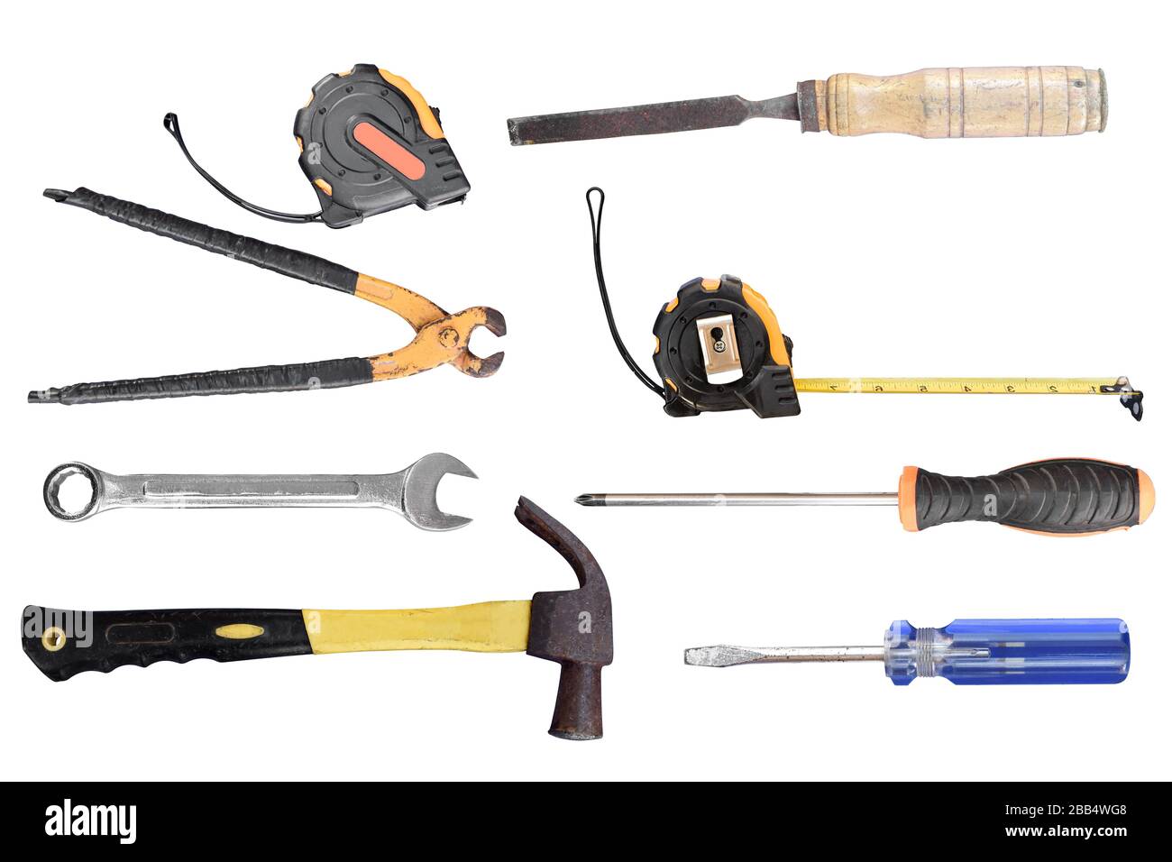 Set of old craftsman tools isolated on white background. object with ...