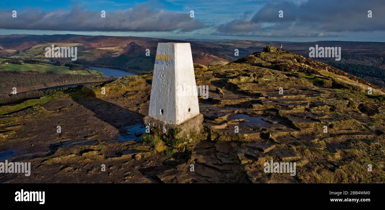 Win Hill Pike in low Winter sun Stock Photo - Alamy