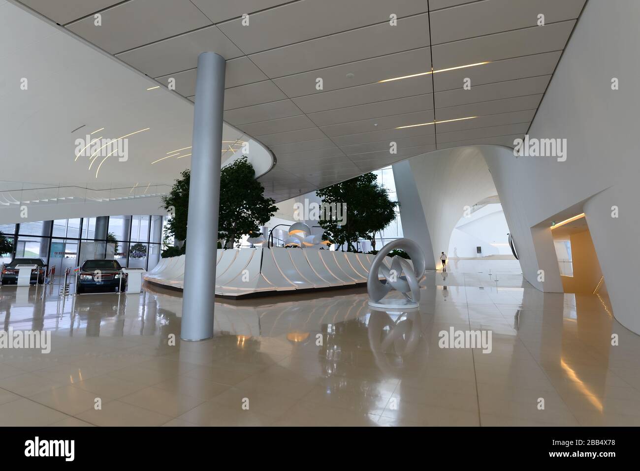 Interior of Heydar Aliyev Center in Baku, Azerbaijan. Modern curved ...