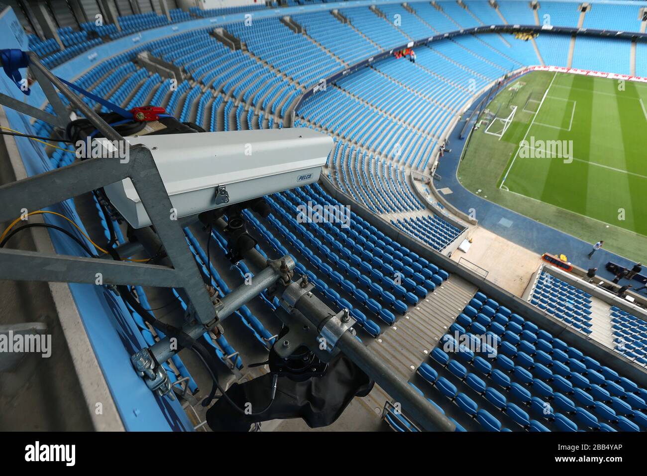 Goal Decision System set-up at the Etihad Stadium Stock Photo - Alamy